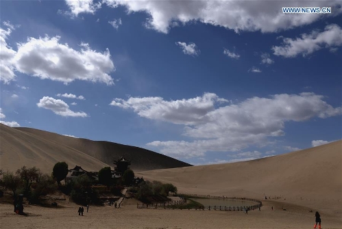 Dunhuang City shows natural beauty after rainfall in NW China - Global ...