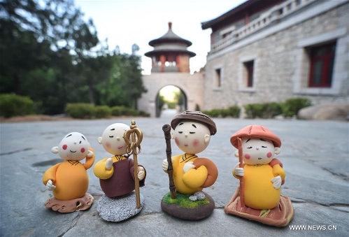 Cartoon character Monk Xian'er of Longquan Monastery in Beijing ...