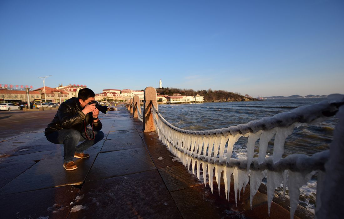 Amazing seaside icicles in China’s Shandong - Global Times