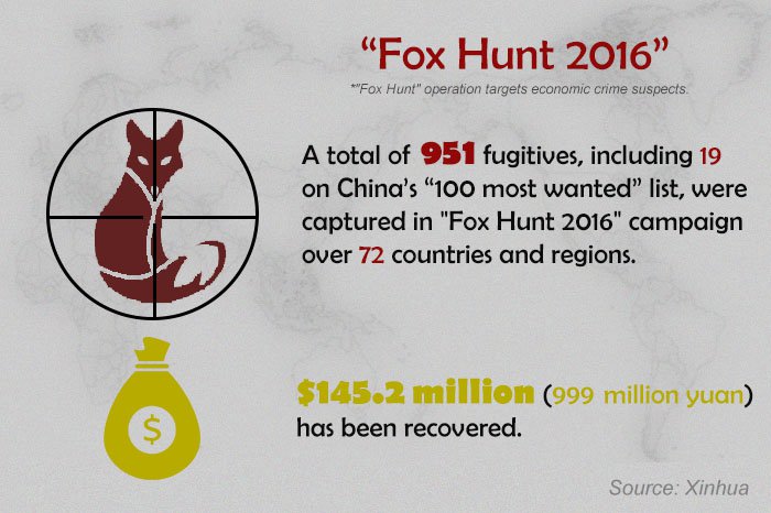 951 Chinese fugitives abroad captured in "Fox Hunt 2016" campaign ...