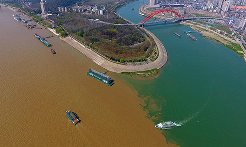 Hanjiang River, Yangtze River converging in central China's Wuhan ...