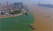 Hanjiang River, Yangtze River converging in central China's Wuhan ...