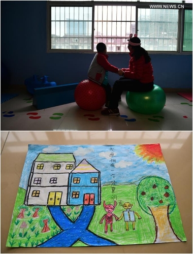 Chinese autistic children draw paintings to mark World Autism Awareness ...