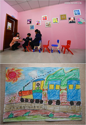 Chinese autistic children draw paintings to mark World Autism Awareness ...