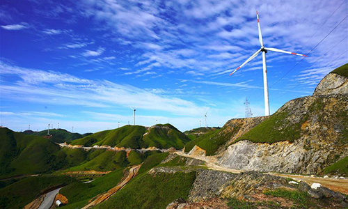 Wind power farms seen on Nanshan Mountain in China's Guangxi - Global Times