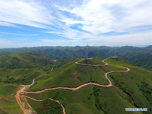 Wind power farms seen on Nanshan Mountain in China's Guangxi - Global Times