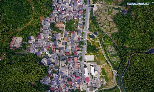 Aerial view of Liutang Village of Anji City, E China's Zhejiang ...