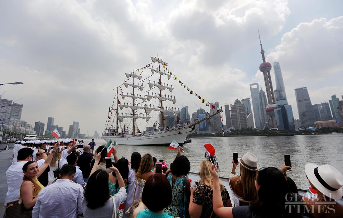 Mexican Navy's training vessel Cuauhtémoc visits Shanghai - Global Times