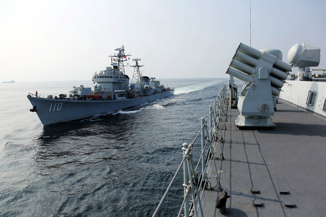 Destroyer flotilla performs ship-to-shore fires - Global Times