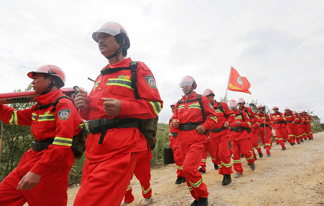 Forest firefighting drills held in Liuzhou in S China’s Guangxi ...