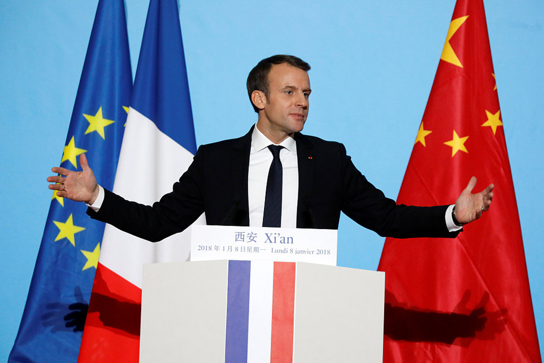French President Emmanuel Macron visits historical sites, delivers a ...