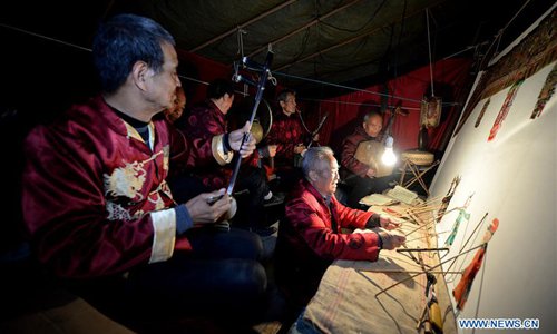Shadow puppet play staged at Yuxian Village, NW China's Shaanxi ...