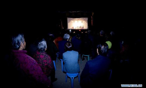 Shadow puppet play staged at Yuxian Village, NW China's Shaanxi ...