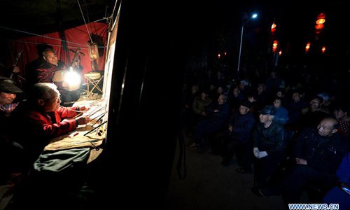 Shadow puppet play staged at Yuxian Village, NW China's Shaanxi ...