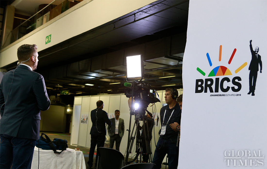 A look inside the media center of the 10th BRICS summit in South Africa ...