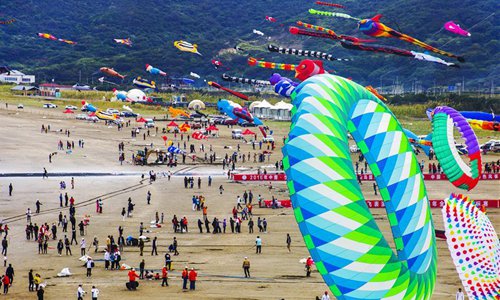 Kite flying contest held in China's Zhejiang - Global Times