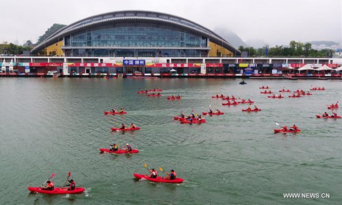 Canoeing competition held on Liujiang River - Global Times
