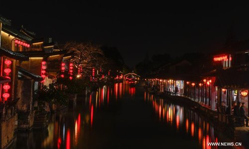 Night view of Xitang ancient town in China's Zhejiang - Global Times