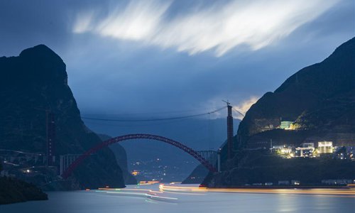 Scenery of Three Gorges dam area on Yangtze River near China's Hubei ...