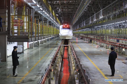 Bullet trains maintained in China's Guiyang to ensure safety for Spring ...