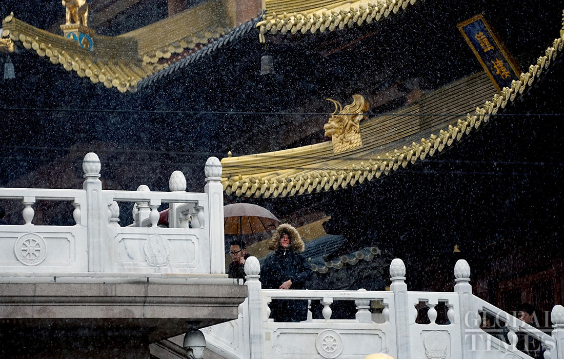 Shanghai hit by its second snow of the winter - Global Times