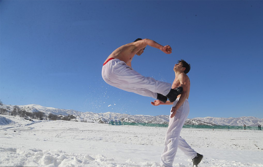 Daring not cold, Iraqi youths train for karate at a mountainside in ...