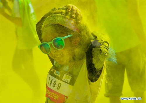 People participated in Color Run in Doha, Qatar - Global Times