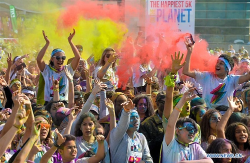 People participated in Color Run in Doha, Qatar - Global Times