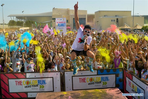 People participated in Color Run in Doha, Qatar - Global Times