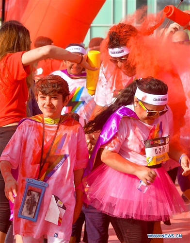 People participated in Color Run in Doha, Qatar - Global Times