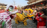 Dragon dance, lion dance performed on 1st day of Chinese New Year ...