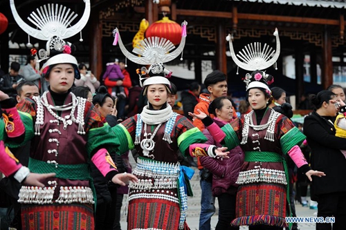 Miao people perform lusheng dance to pray for harvest in SW China ...