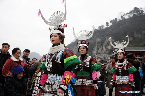 Miao people perform lusheng dance to pray for harvest in SW China ...