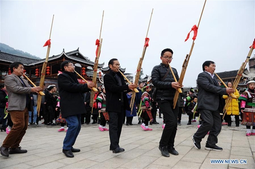Miao people perform lusheng dance to pray for harvest in SW China ...