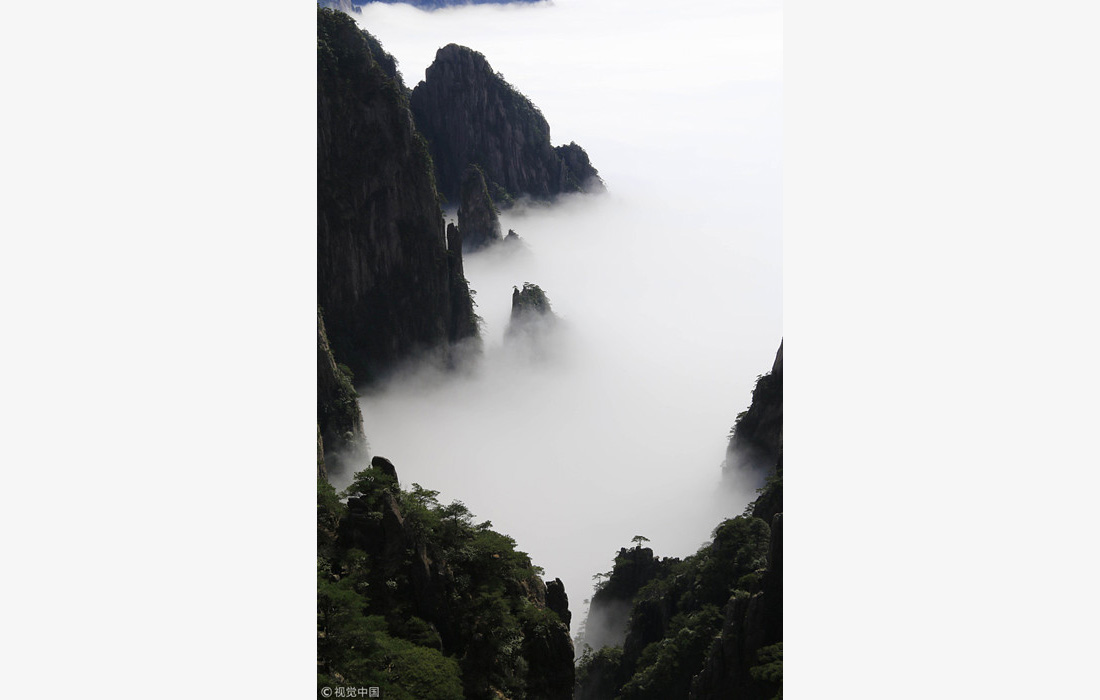 Gorgeous sea of clouds envelops Huangshan Mountain in East China - Global Times