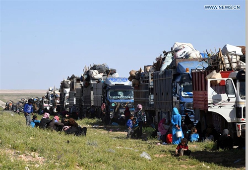 Displaced Syrians leave rebel-held Rukban refugee camp - Global Times