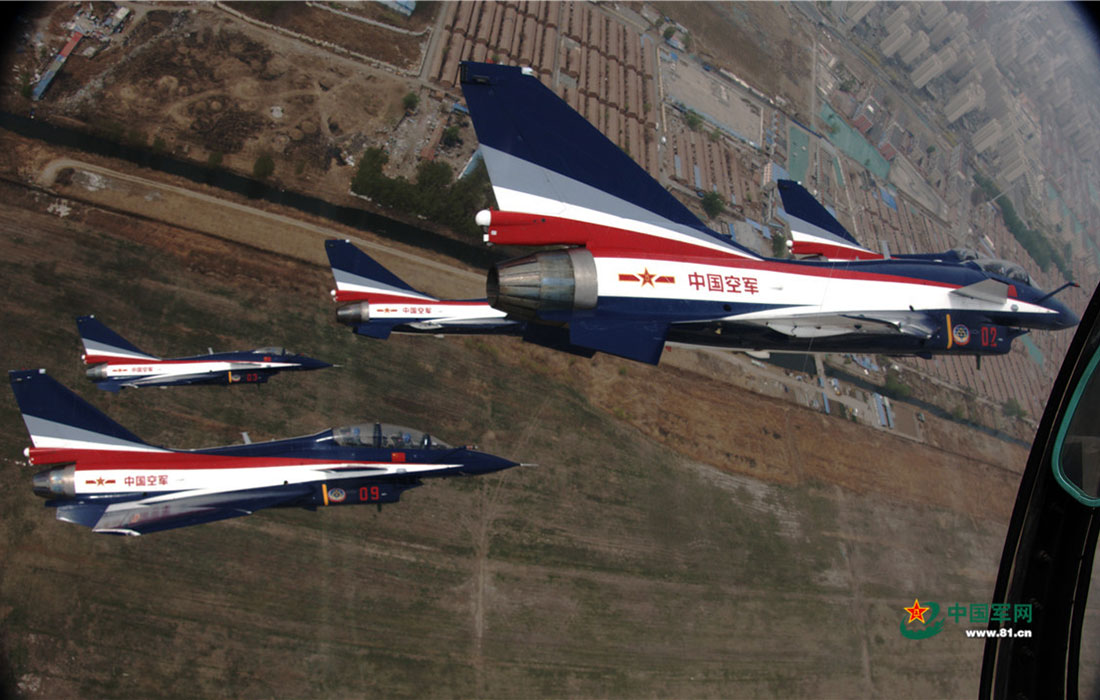 Chinese PLA Air Force August 1st aerobatic team performance - Global Times