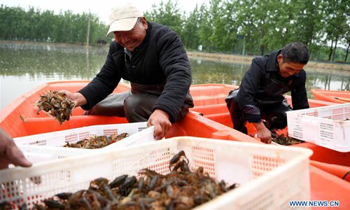 Tuohu Township promotes farming crayfish, rice together in paddy fields ...
