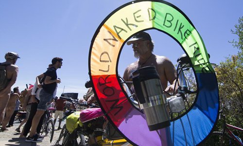 2019 World Naked Bike Ride event held in Toronto - Global Times