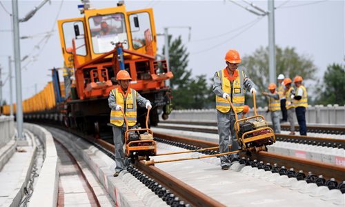Track-laying work for Zhengzhou-Fuyang Railway completed - Global Times