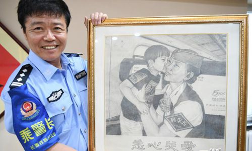 Veteran police officer draws his career for 30 years - Global Times