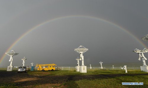 Rainbow over Ming'antu observing station of National Astronomical ...