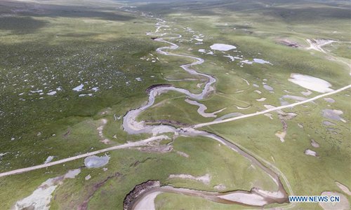 View of Qumar River at headstream region of Yangtze River in China's ...