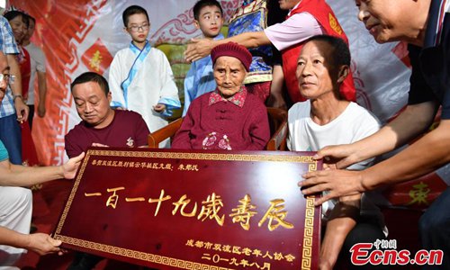 119-year-old Chengdu woman celebrates birthday - Global Times