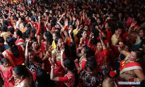 Jitiya festival celebrated in Kathmandu, Nepal - Global Times