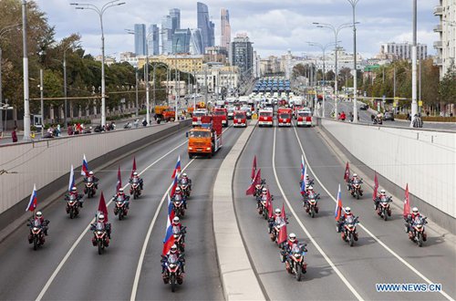 Municipal service vehicles take part in parade in Moscow, Russia ...