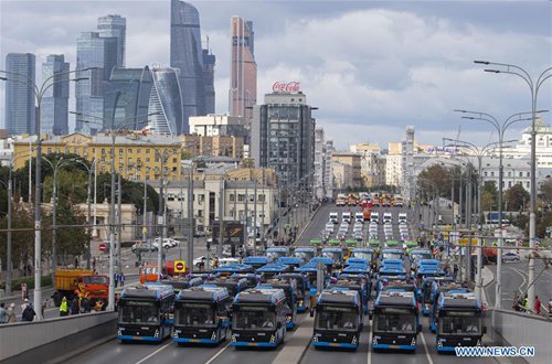 Municipal service vehicles take part in parade in Moscow, Russia ...