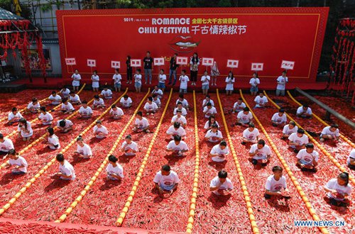 Highlights of chili eating competition in Hangzhou, E China's Zhejiang ...