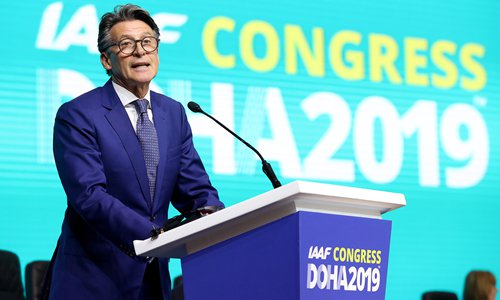 Coe re-elected as IAAF chief - Global Times