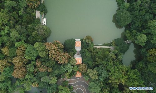 Aerial view of Huancheng Park in E China's Anhui - Global Times